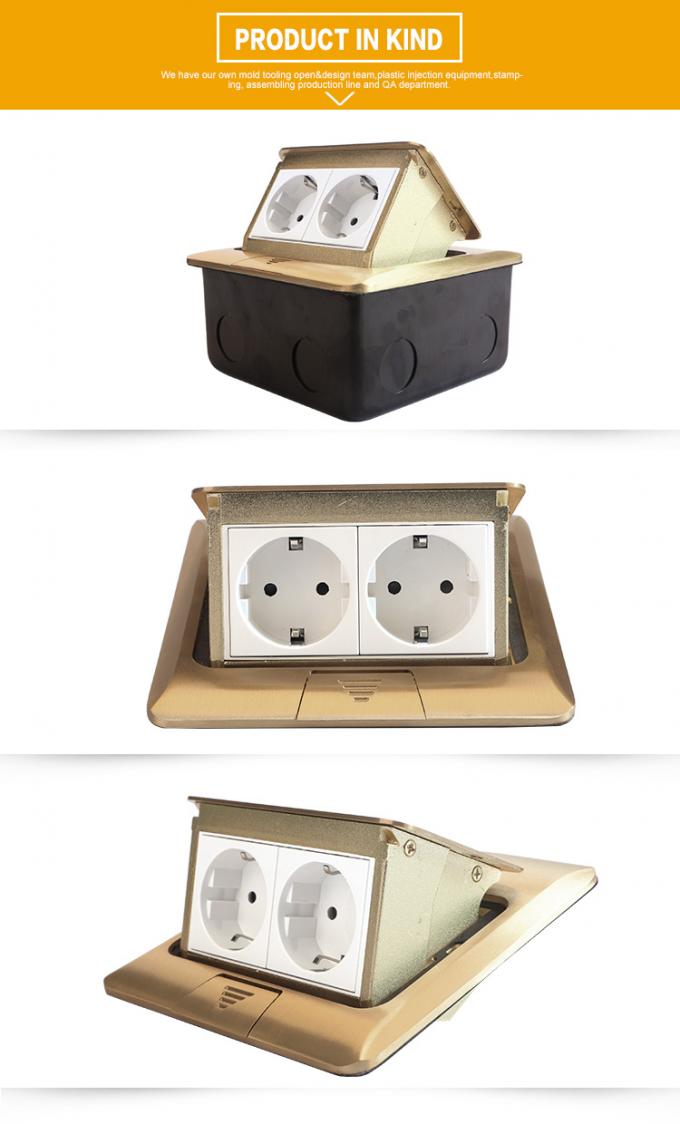 Multifunctional Rj45 Data Floor Socket Box With Data Jacks SS Covered ...