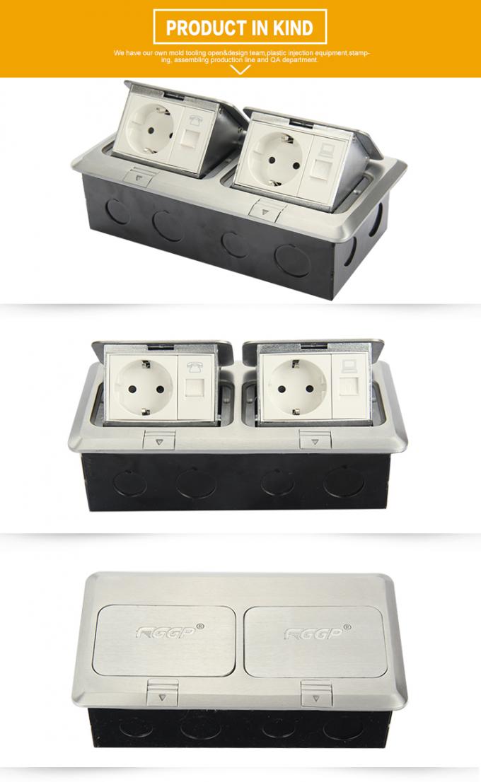 Pop Up 220V 2 Pin Floor Socket Box Electrical Wall Socket Plug