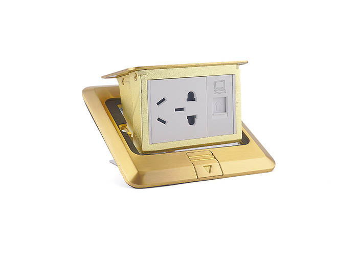 Golden Waterproof Floor Outlet , Granite Flooring Mounted Pop Out ...